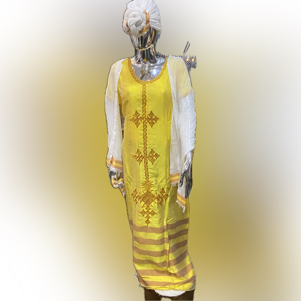 Ethiopian Cultural Stripped Cross Dress - Gem
